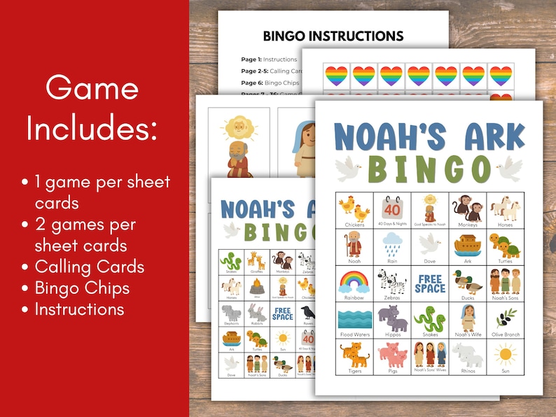 Noah's Ark Bingo, Noah's Ark Activity, Sunday School Activity ...