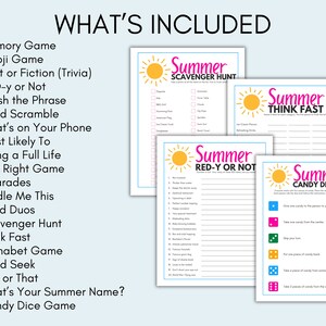 Summer Game Bundle, Beach Party Games, Pool Party Games, Summer ...