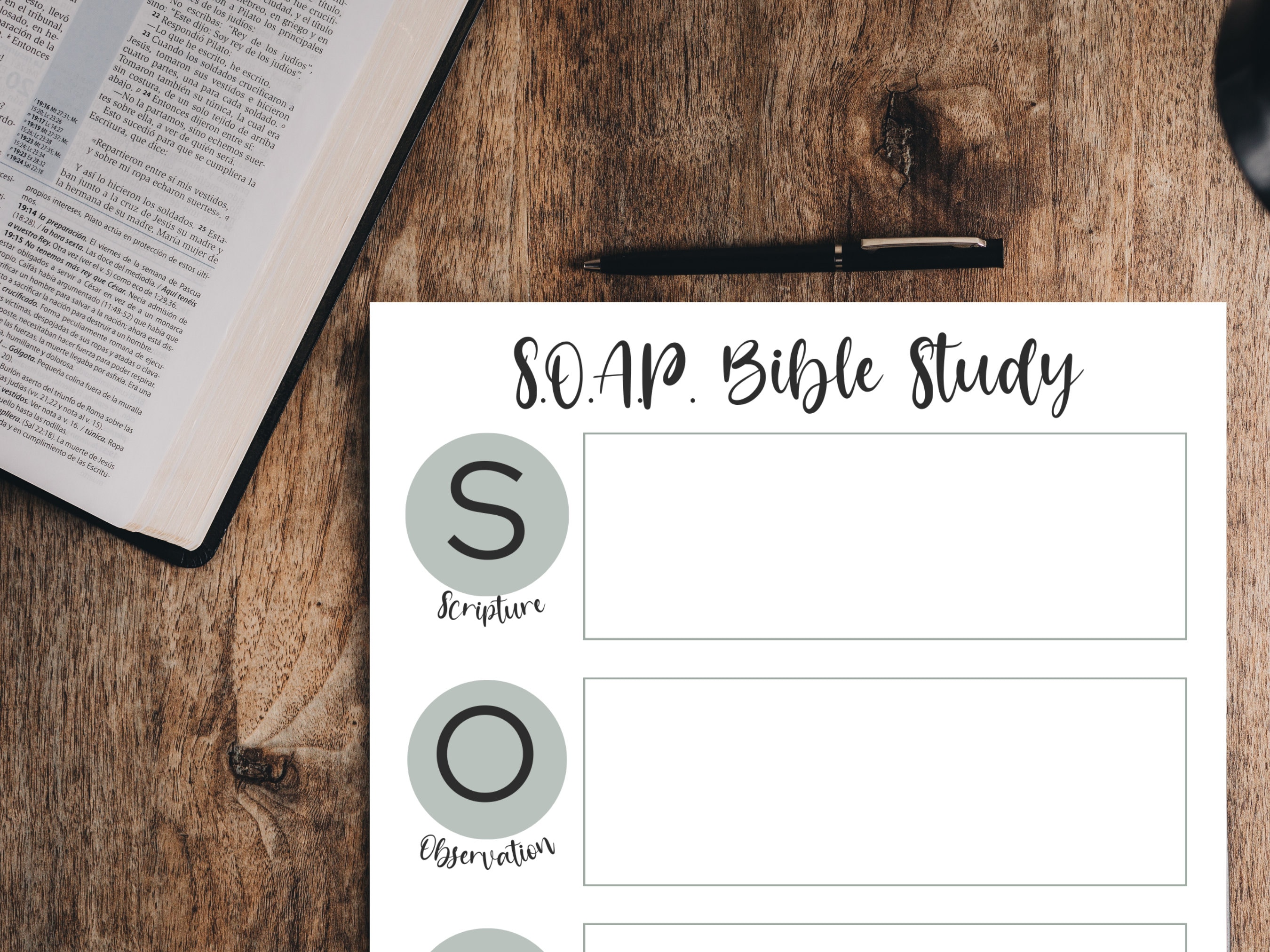 SOAP Bible Study Printable Template, Printable Bible Study Guide, Bible ...