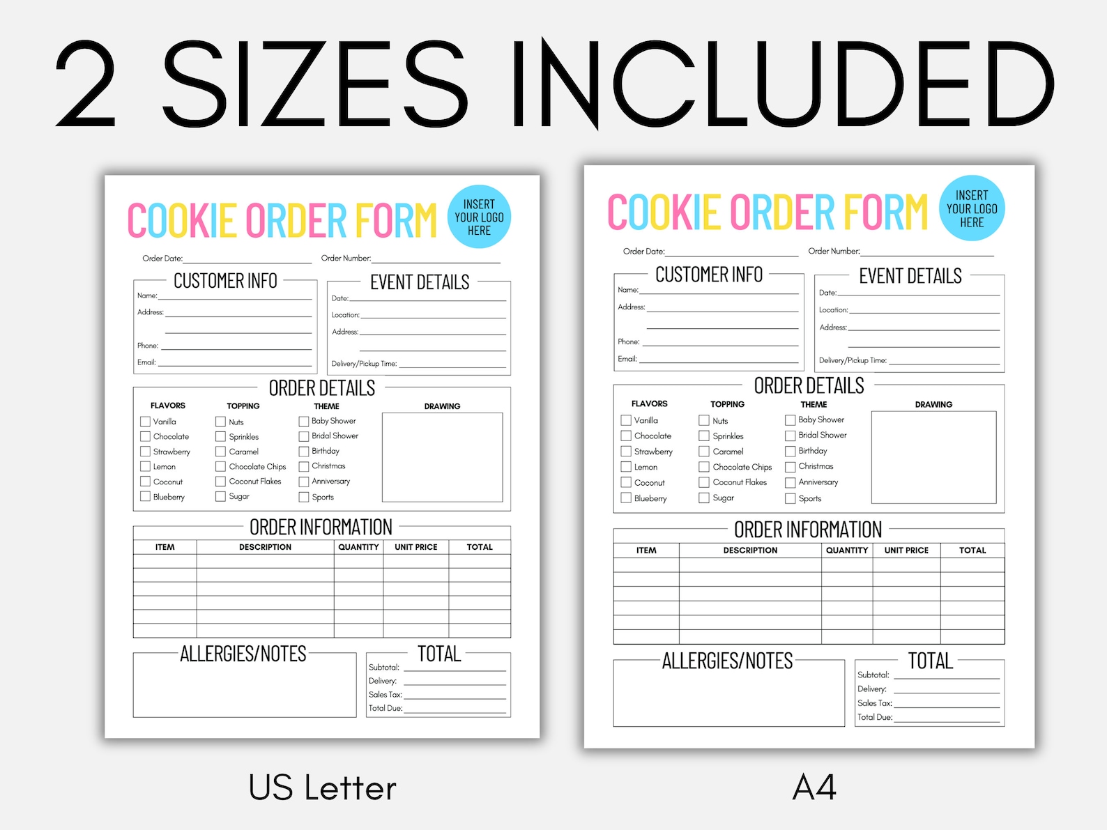 Cookie Order Form Template, Editable Canva Template, Bakery Form, Home ...