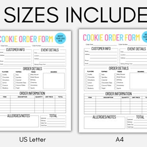 Cookie Order Form Template, Editable Canva Template, Bakery Form, Home ...