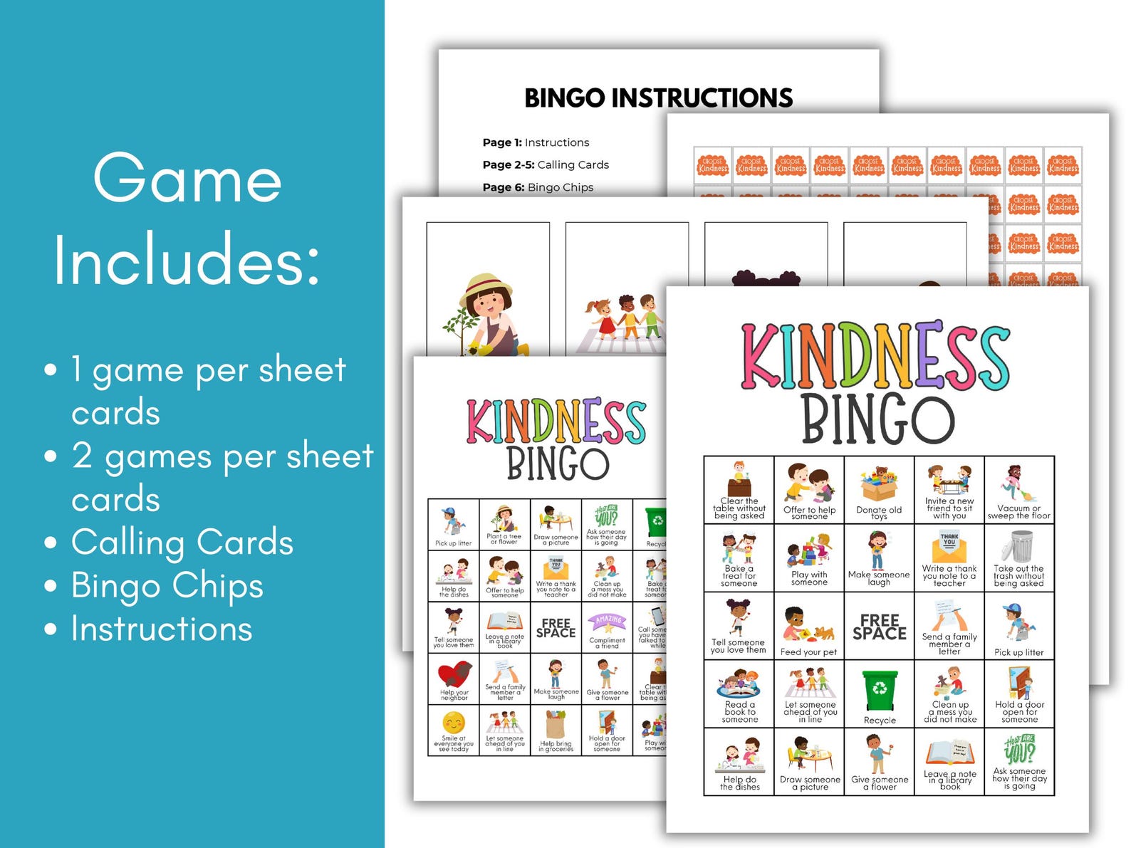 Kindness Bingo, Acts of Kindness Bingo, Gratitude Bingo, Kindness ...