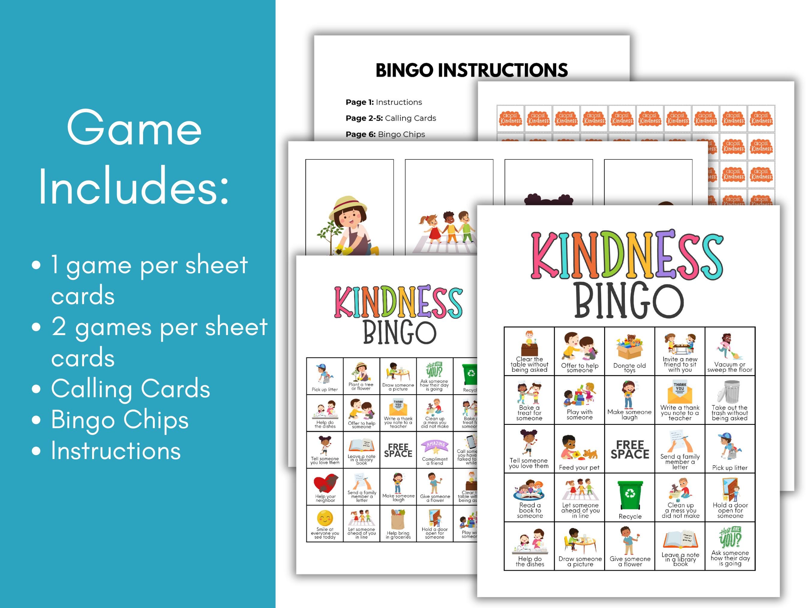 Kindness Bingo, Acts of Kindness Bingo, Gratitude Bingo, Kindness ...