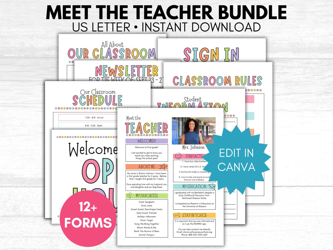 Meet the Teacher Template, Meet the Teacher Editable, Student ...
