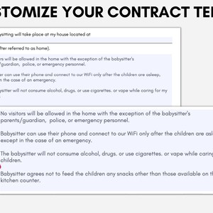 Babysitting Contract Template, Nanny Services Contract Agreement ...