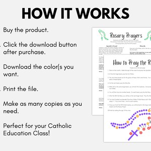 How to Pray the Rosary, Catholic Kids Printable Prayer, Printable PDF ...