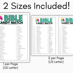 Bible Candy Match Game, Bible Match Party, Bible Games for Kids, Bible ...