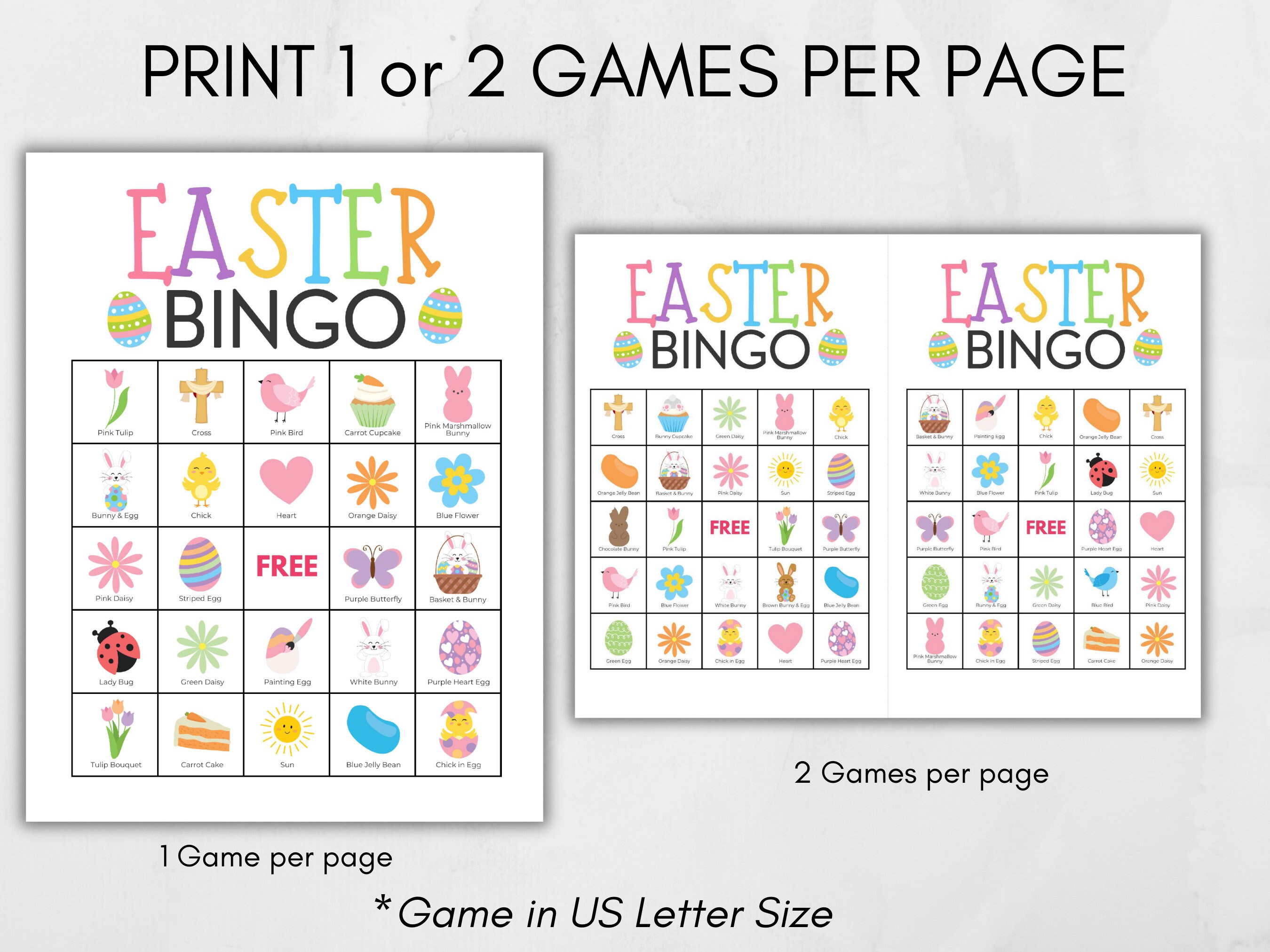 Easter Bingo Printable, Easter Activity for Kids and Adults, Easter ...