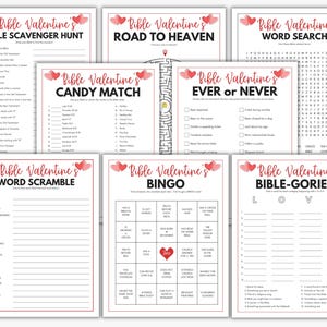 Valentine's Bible Games Bundle, Christian Valentine's Games, Sunday ...