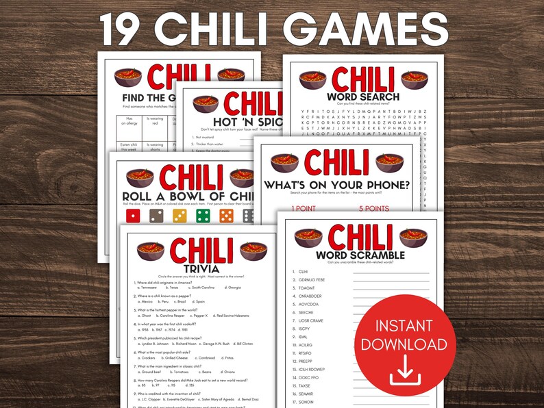 Chil Games Bundle, Chili Cook-off Games, Chil Party Games, Chili Cook ...