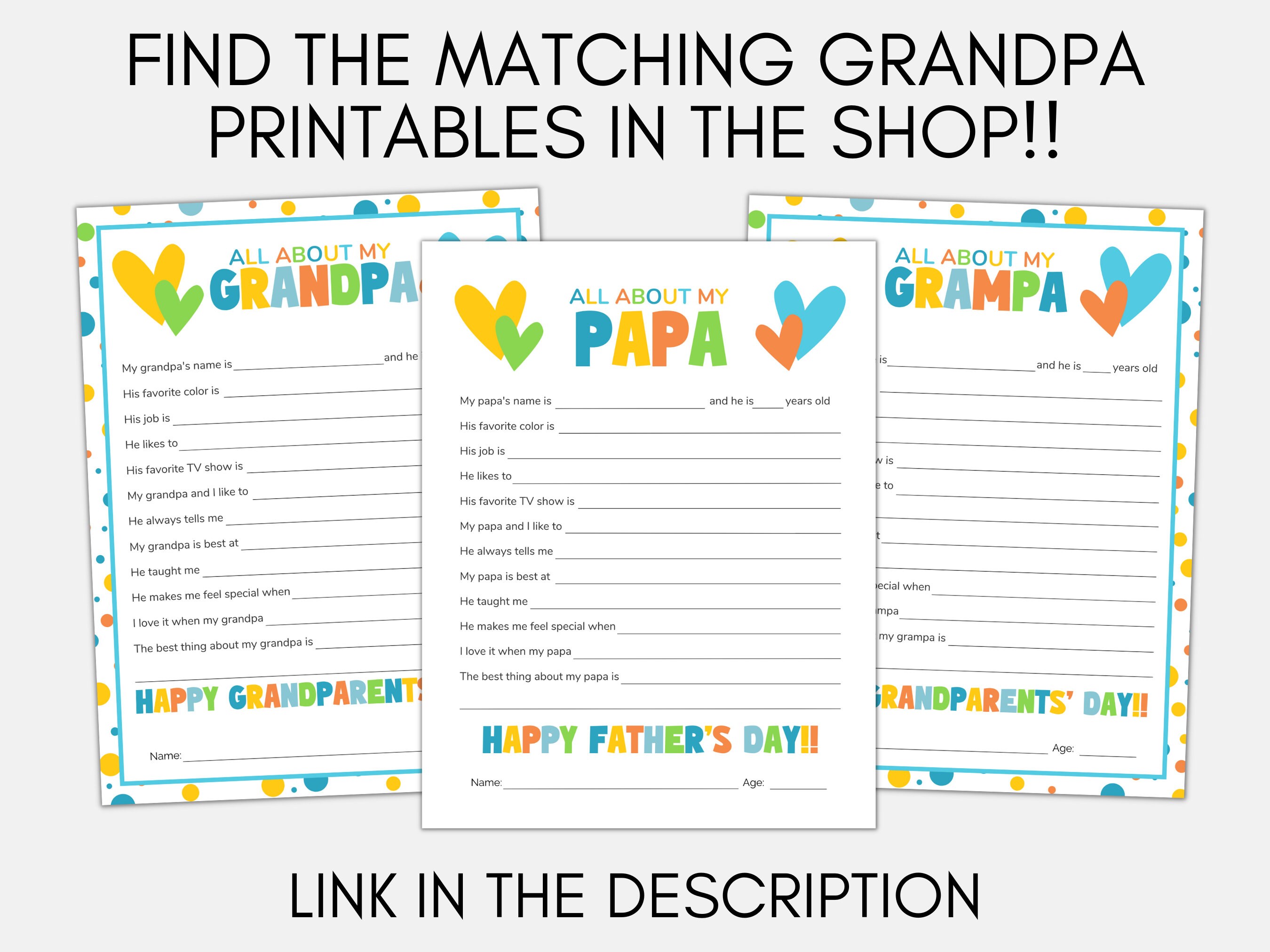 All About My Nana Printable Grandma Mother's Day Gift - Etsy