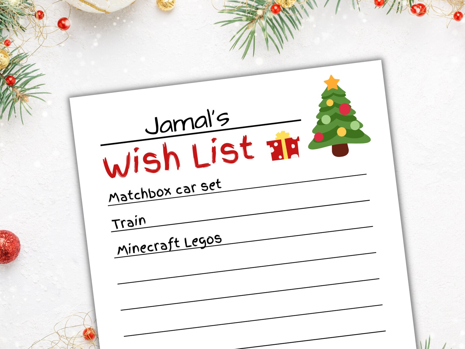 Printable Christmas Gift Wish List Template for Kids, My Wish List ...
