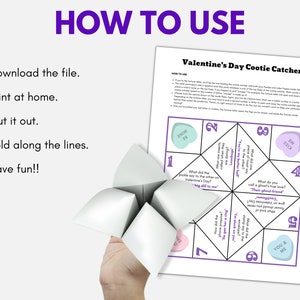 Valentine's Day Joke Teller, Cootie Catcher Template, Valentine Fortune ...