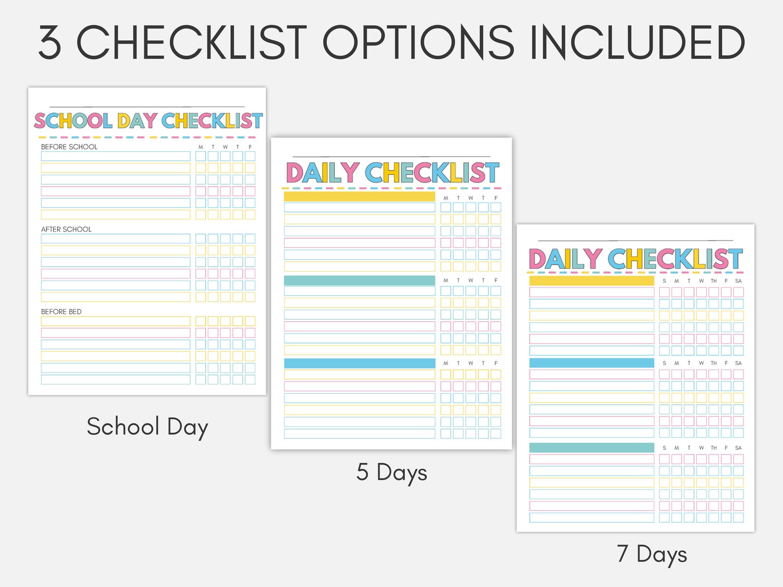 Editable School Planner, Kids School Day Checklist, Routine Chart ...
