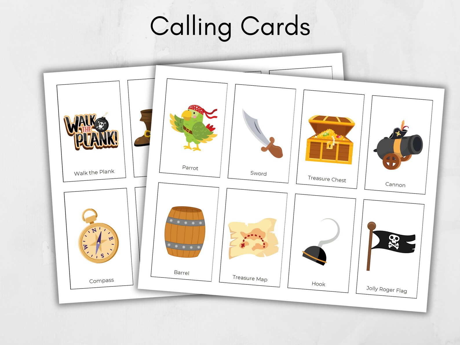 Pirate Bingo, 50 Printable Pirate Bingo Cards, Pirate Birthday Party ...