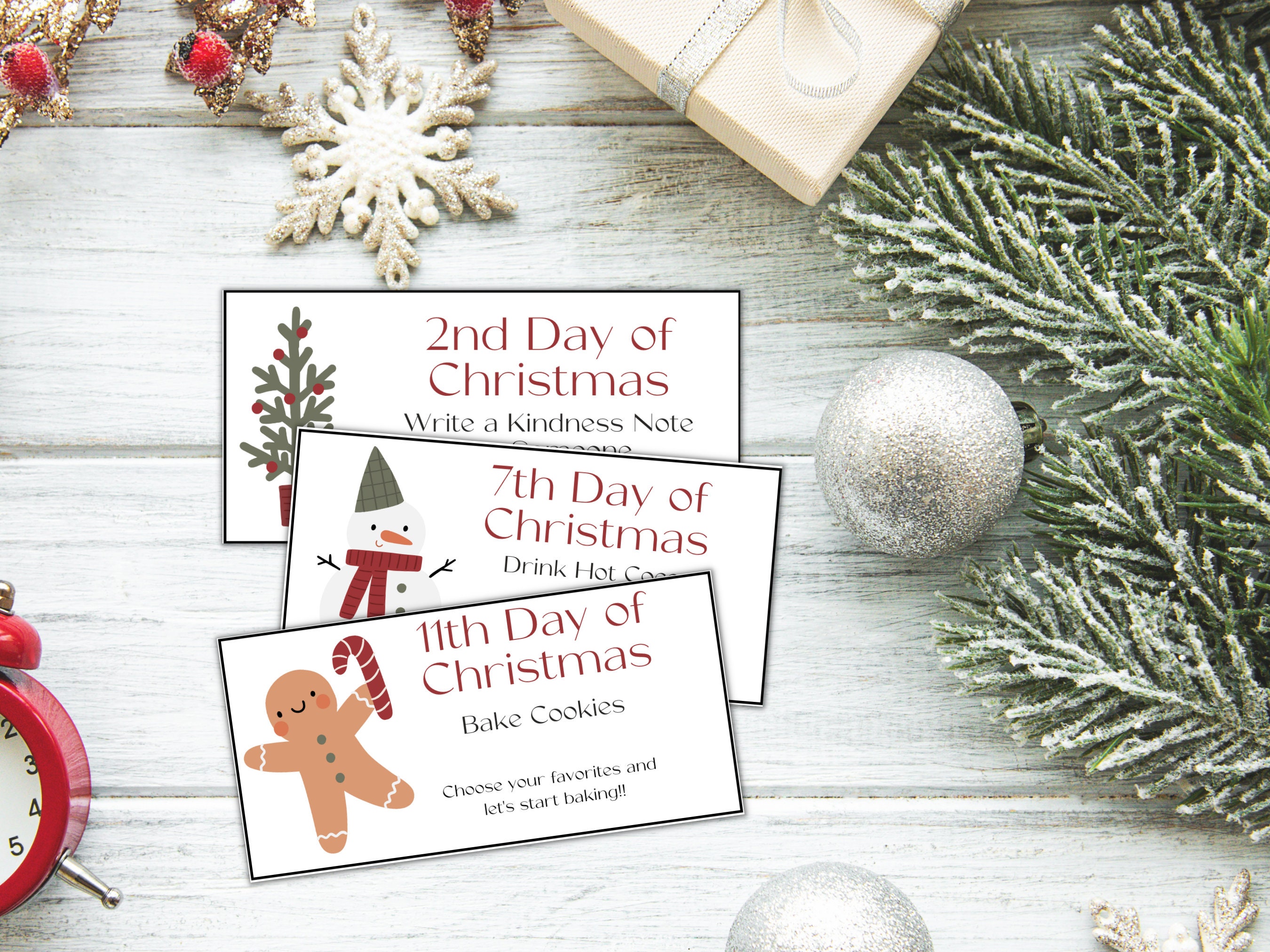 12 Days of Christmas Printable for Kids, Kids Christmas Countdown ...