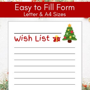 Printable Christmas Gift Wish List Template for Kids, My Wish List ...