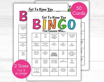 Find the Guest Human Bingo, Get to Know You Icebreaker Party Games ...