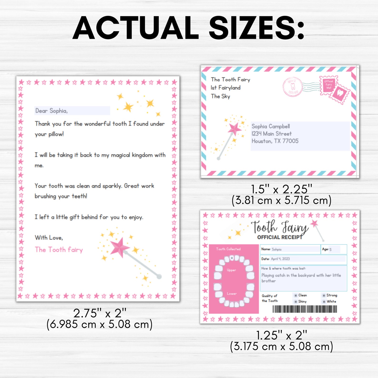 Mini Tooth Fairy Letter, Printable Tooth Fairy Receipt, Printable Tooth ...
