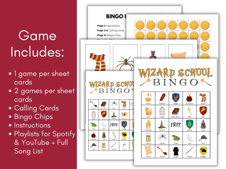 Magic School Bingo, Wizard School Bingo, Wizard Party Game, Halloween ...