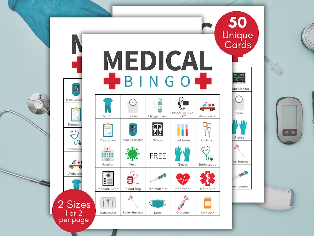 Medical Bingo, Printable Doctor Bingo Cards, Nurse Bingo, Nurse ...