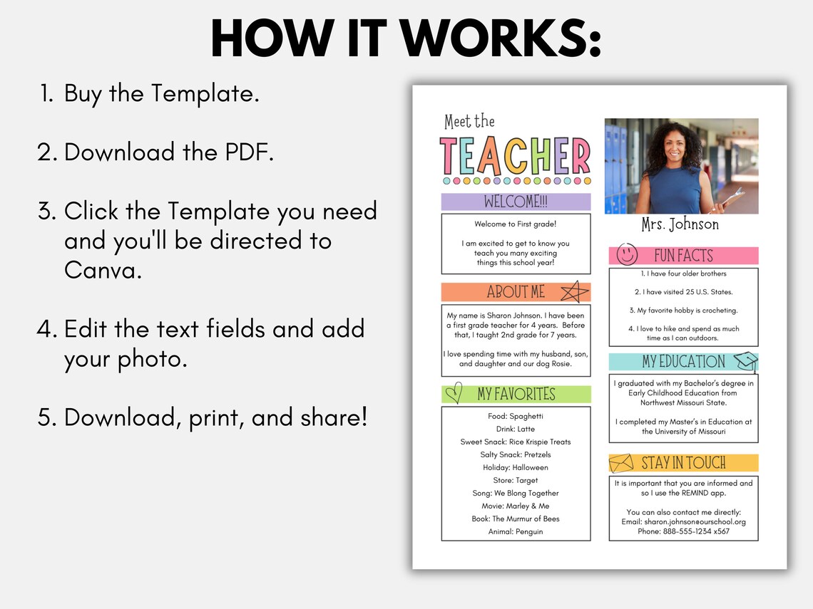 Meet the Teacher Template, Editable Meet the Teacher Template, Teacher ...