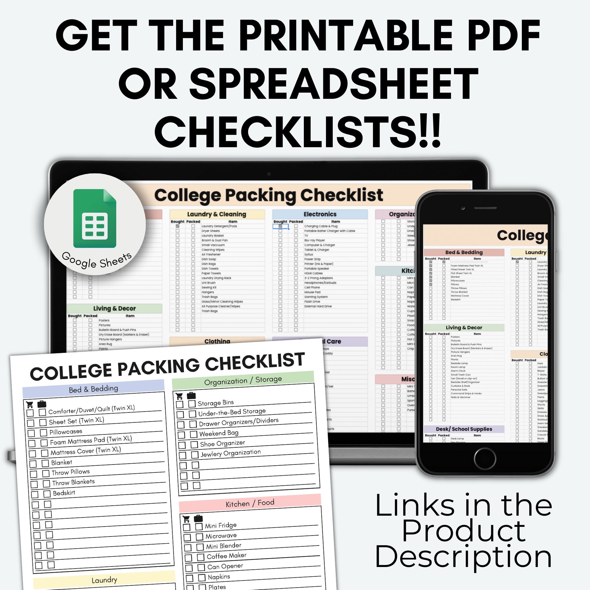 College Roommate Packing List, College Dorm Essentials List, Student ...