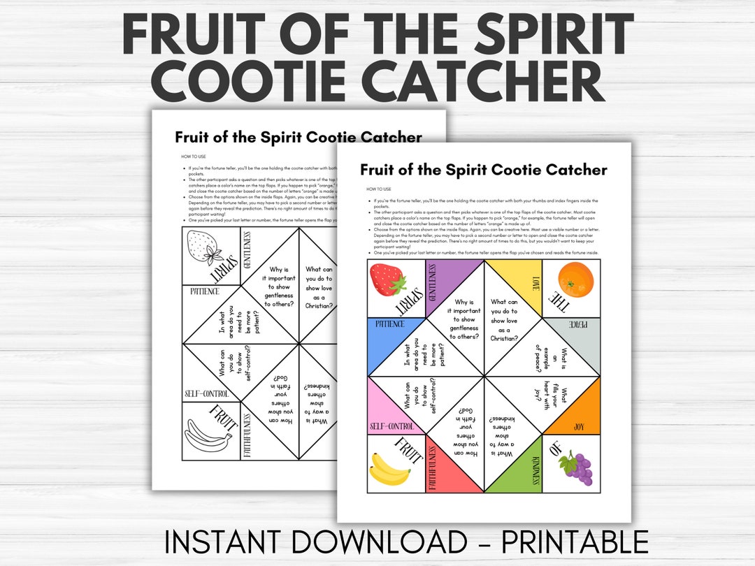 Fruit of the Spirit Cootie Catcher, Fruit of the Spirit Craft, Fruit of ...