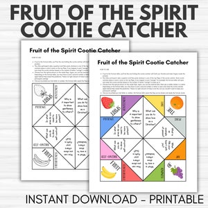 Fruit of the Spirit Cootie Catcher, Fruit of the Spirit Craft, Fruit of ...