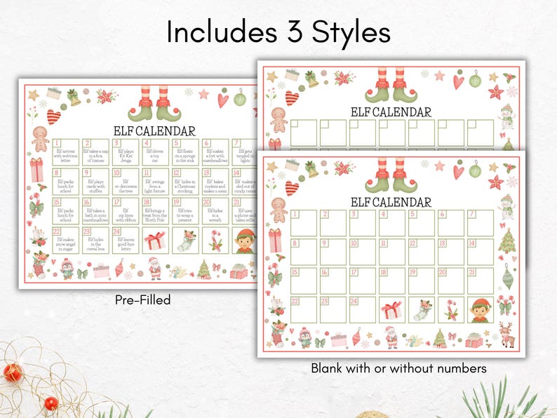 Elf Calendar, Elf Activity Ideas, Elf Planner, Editable Elf Ideas ...