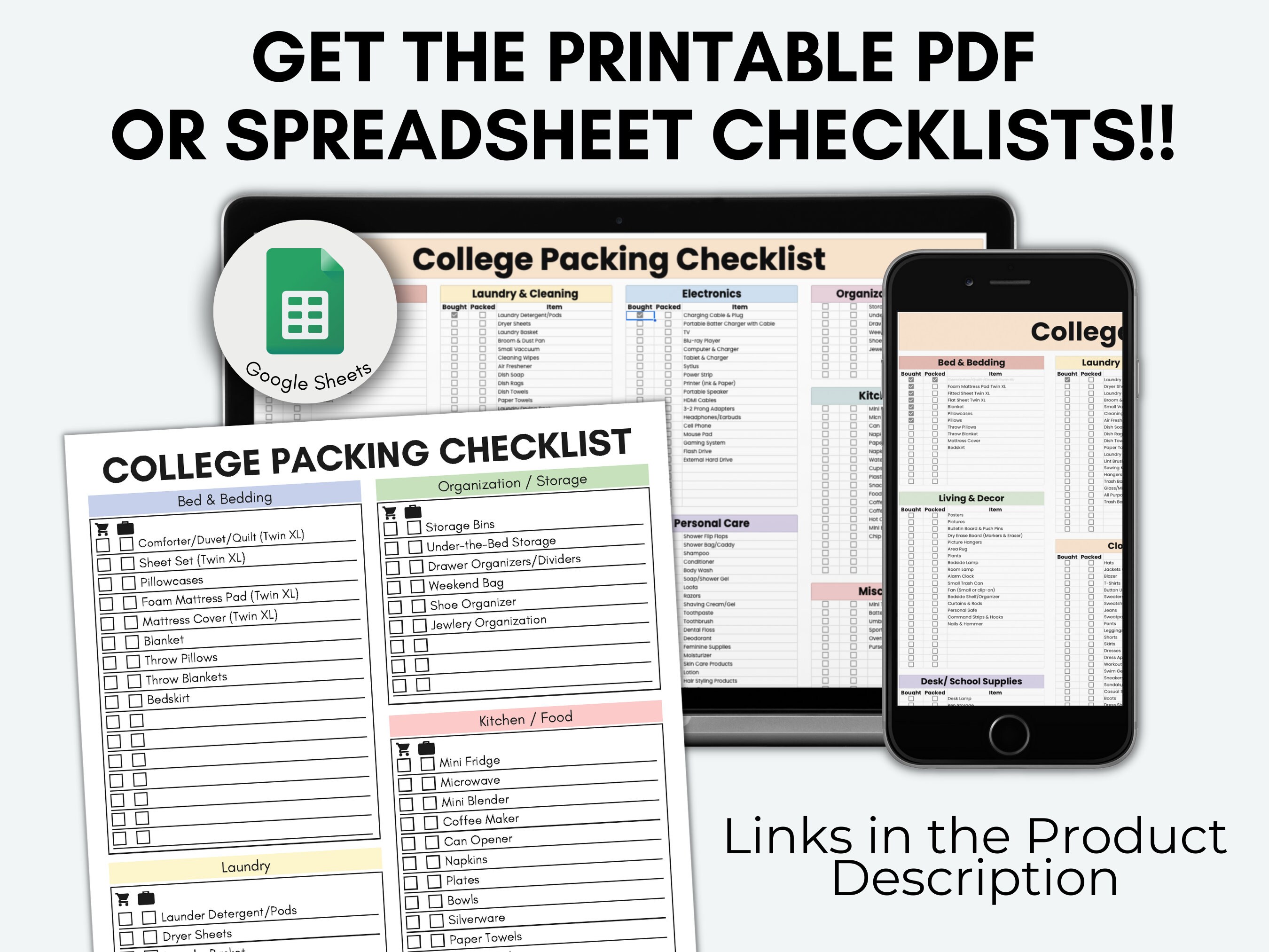College Roommate Packing List, College Dorm Essentials List, Student ...