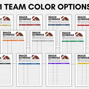 Football Snack Schedule Signup, Football Snack Signup Sheet, Team Mom ...