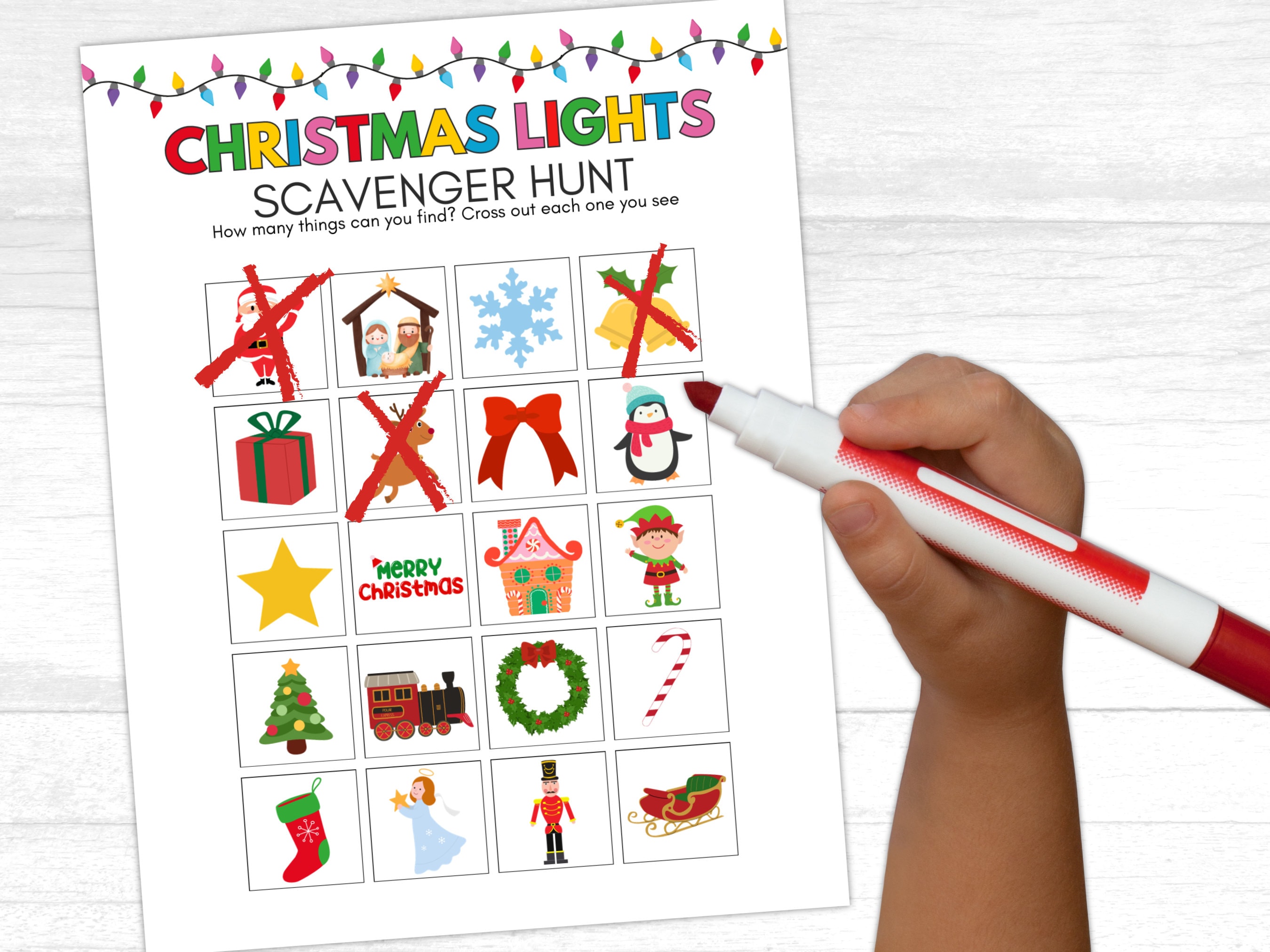 Christmas Lights Scavenger Hunt Holiday Scavenger Hunt - Etsy