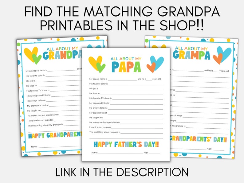 All About My Grammy Printable, Grandma Mother's Day Gift, All About ...