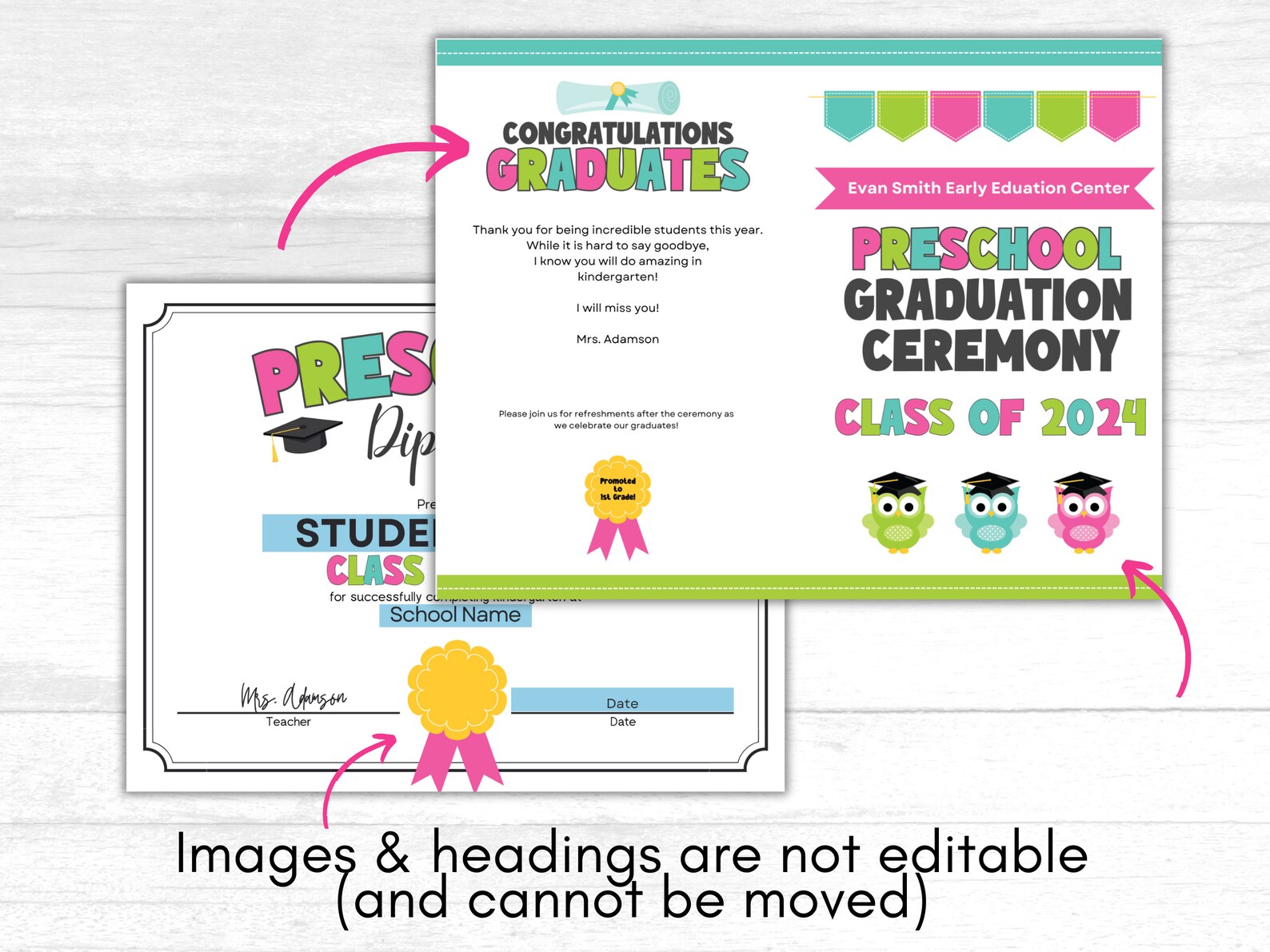 Preschool Graduation Templates, Prek Graduation Invite, Preschool ...