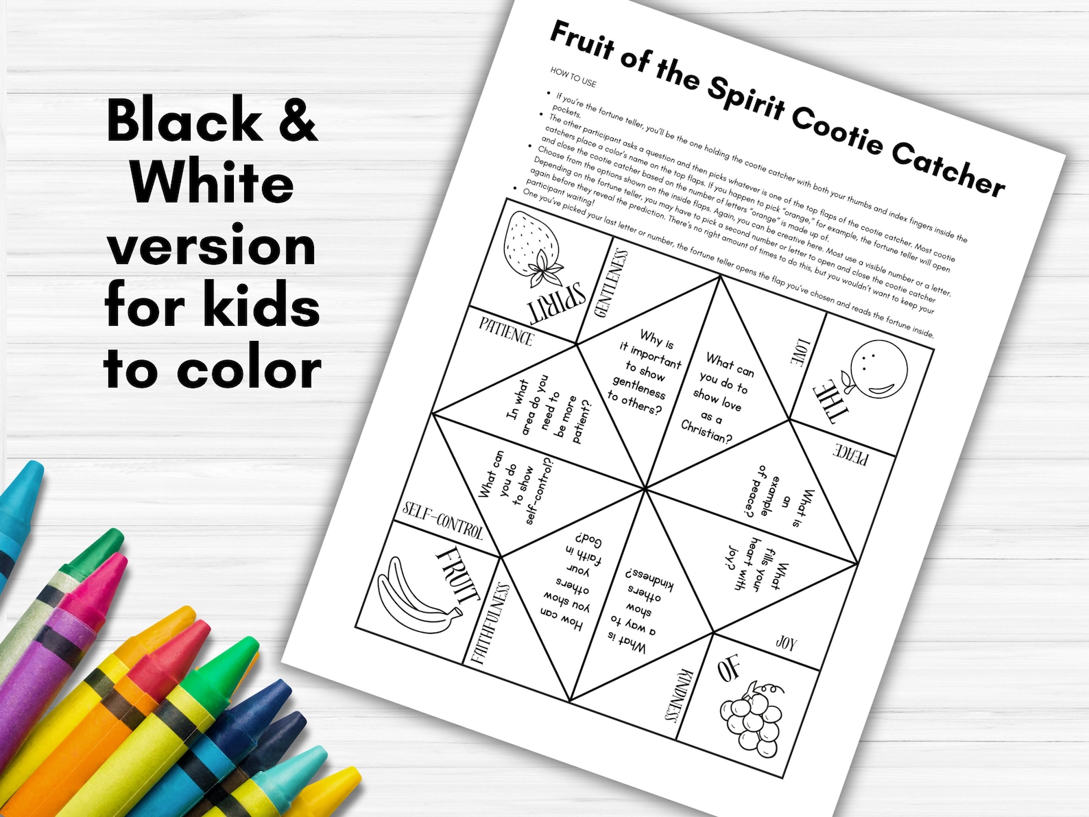 Fruit of the Spirit Cootie Catcher, Fruit of the Spirit Craft, Fruit of ...