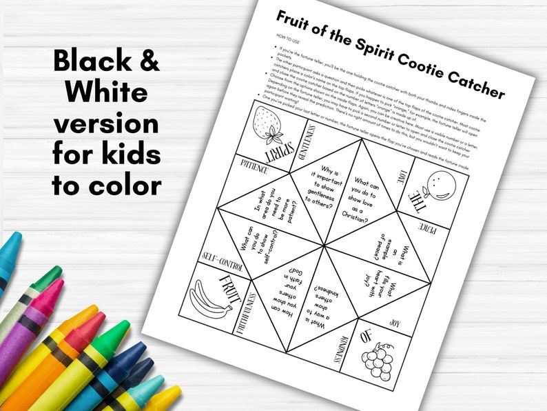 Fruit of the Spirit Cootie Catcher, Fruit of the Spirit Craft, Fruit of ...