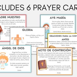 Spanish Catholic Prayer Cards for Kids, Children's Prayer Cards, Kids ...
