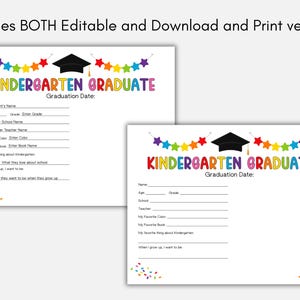 Editable Kindergarten Keepsake Printable, Kindergarten Memory Book ...
