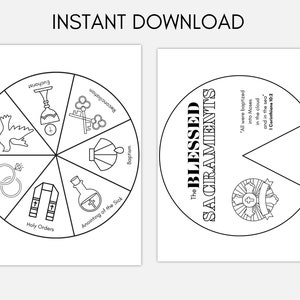 Seven Sacraments Coloring Wheel, 7 Sacraments Coloring Page, Catachesim ...