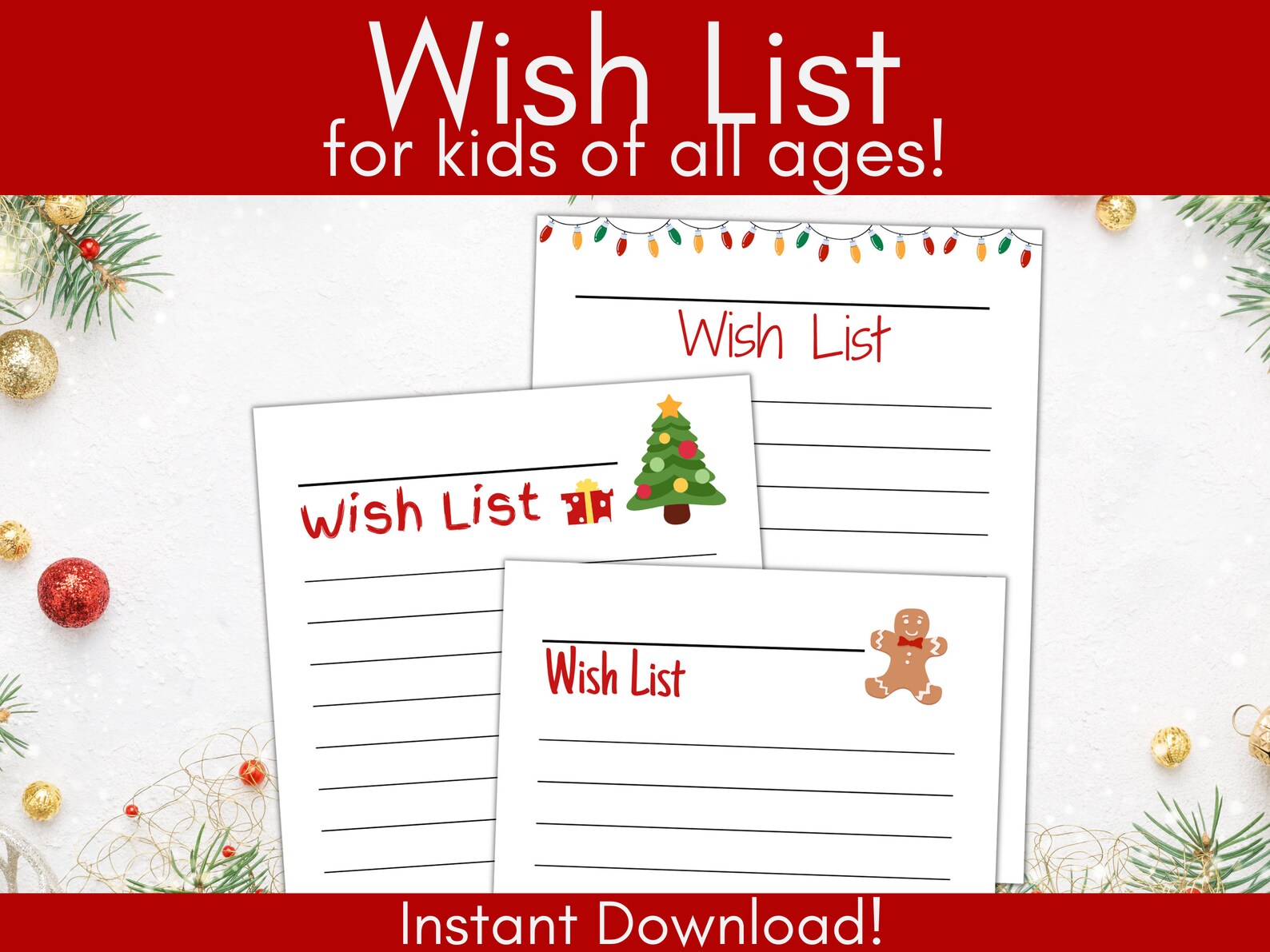 Printable Christmas Gift Wish List Template for Kids, My Wish List ...
