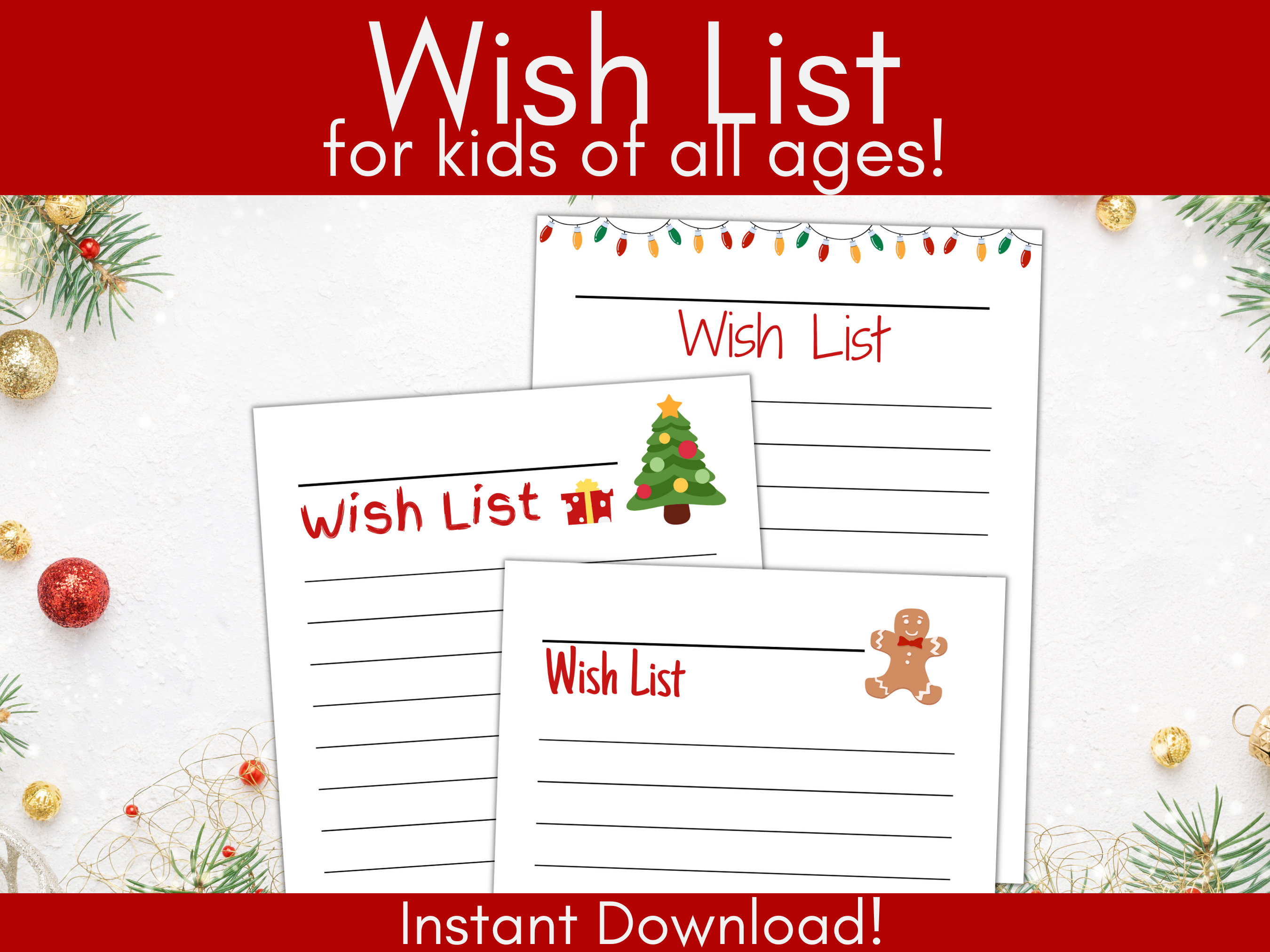 Printable Christmas Gift Wish List Template for Kids, My Wish List ...