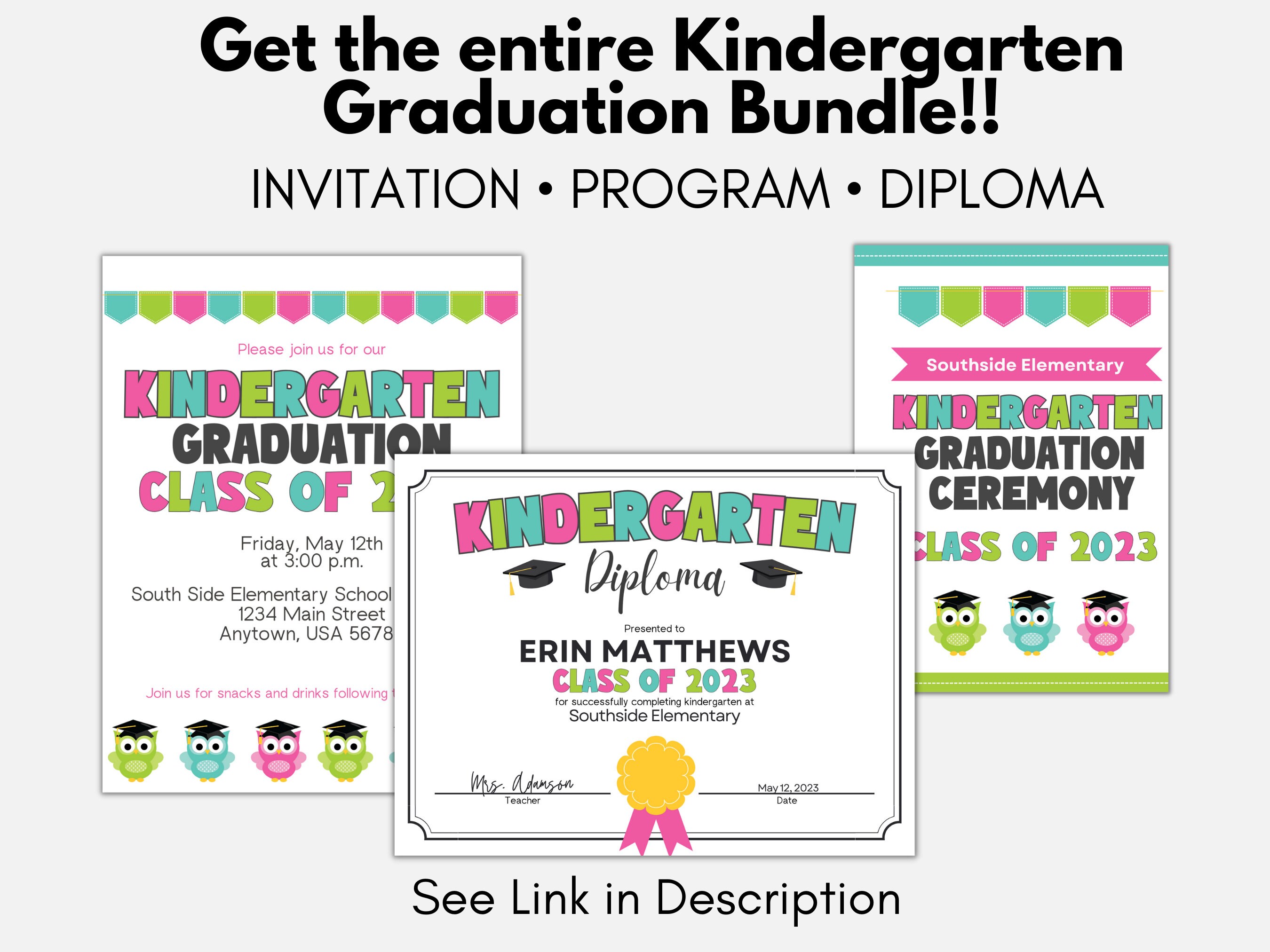Kindergarten Graduation Invitation, Editable Kindergarten Graduation ...
