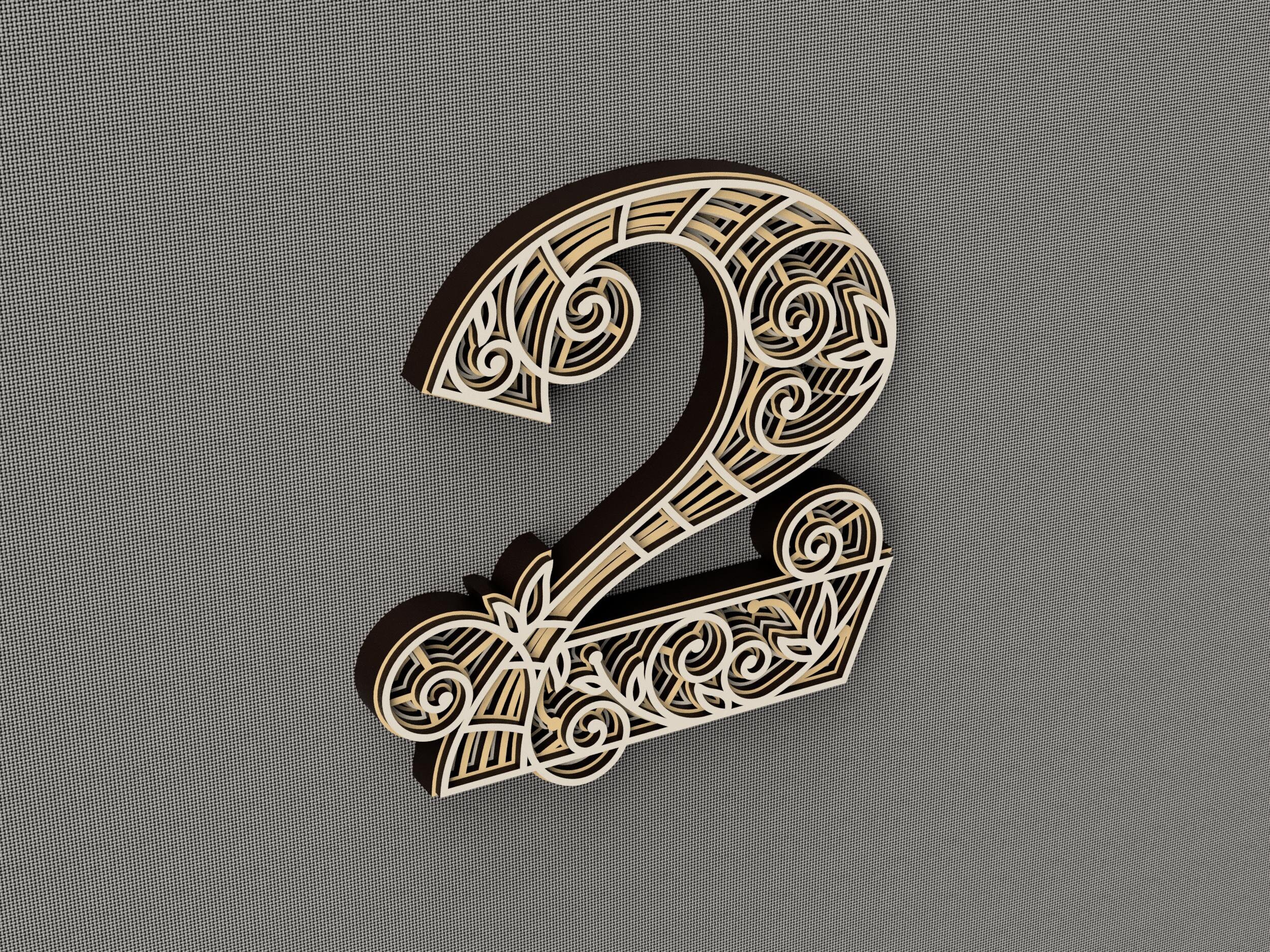 Number 2 Mandala Laser Cut Files Mandala Svg Files for Cricut | Etsy