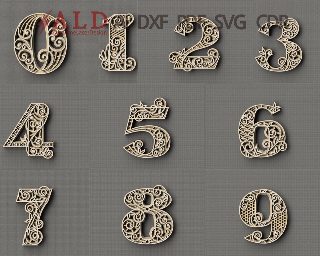 0~9 Number Mandala Laser Cut Files Mandala Svg Files for Cricut Svg Dxf ...