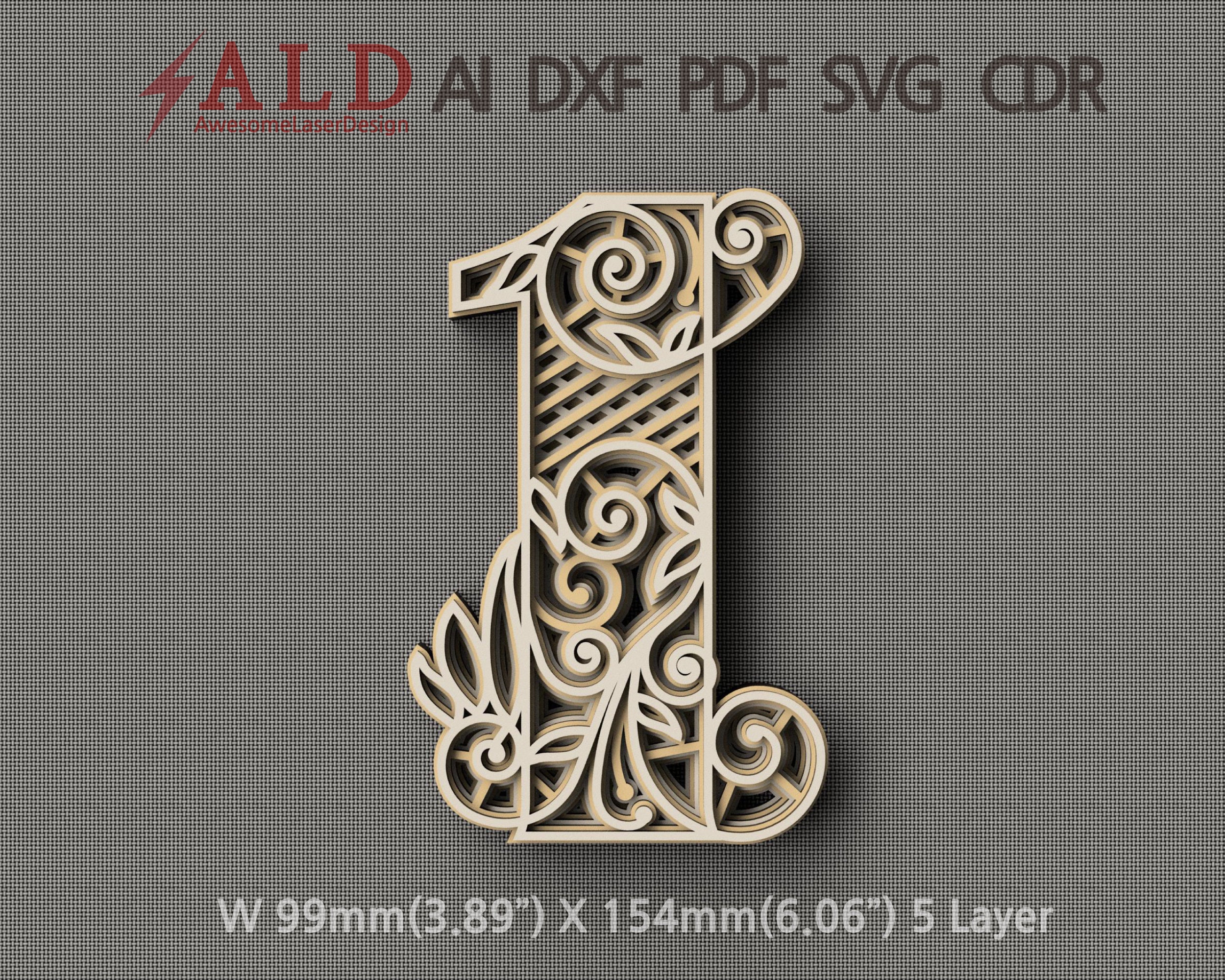 Number 1 Mandala Laser Cut Files Mandala Svg Files for Cricut | Etsy