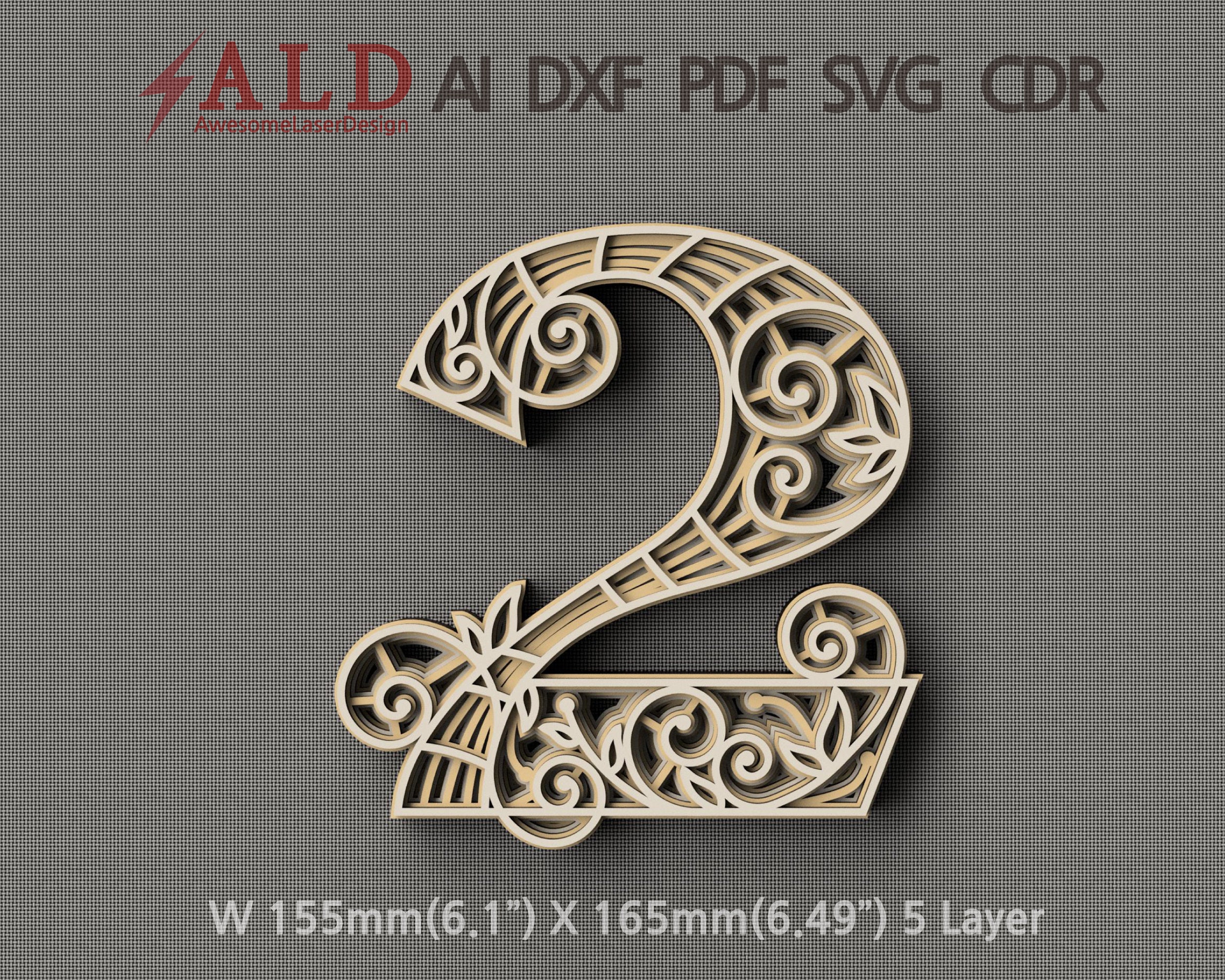 Number 2 Mandala Laser Cut Files Mandala Svg Files for Cricut - Etsy