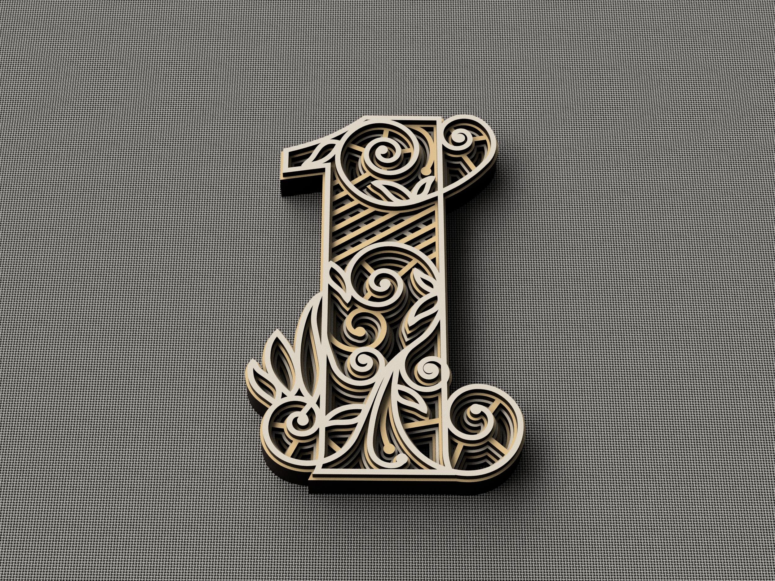 Number 1 Mandala Laser Cut Files Mandala Svg Files for Cricut | Etsy