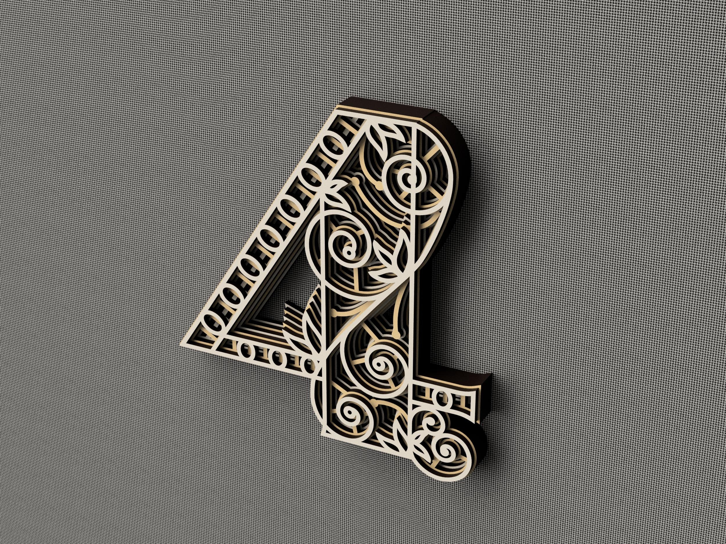 Number 4 Mandala Laser Cut Files Mandala Svg Files for Cricut | Etsy