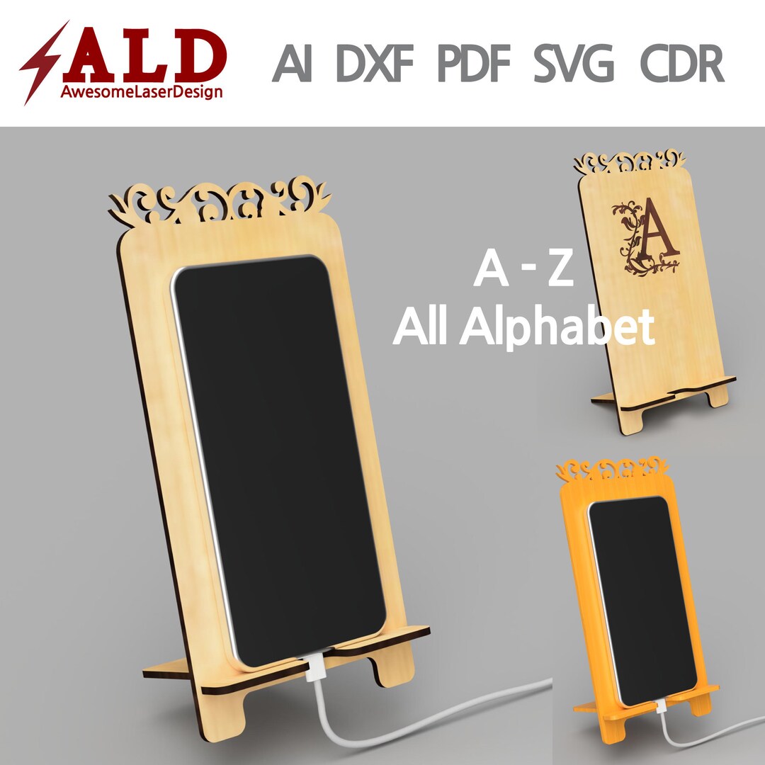 Mobile Phone Stand Laser Cut Files Ai Pdf Svg Cdr Dxf Files for Laser ...